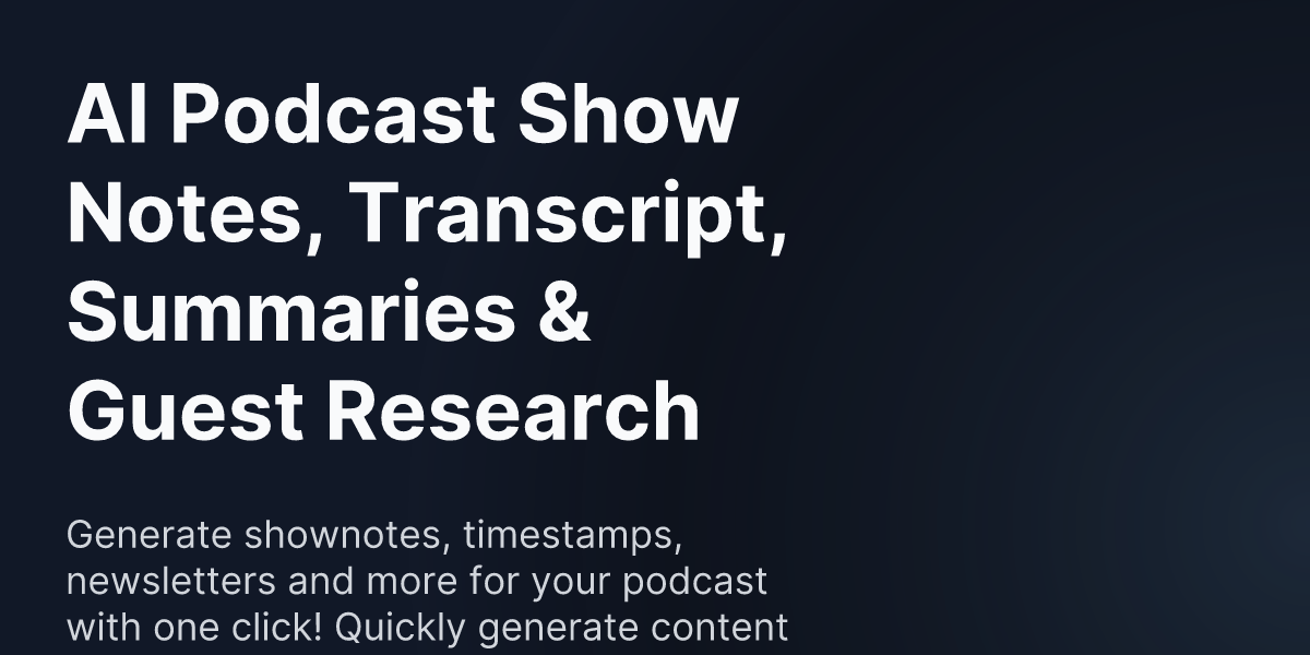 Podcast Content Creation Tool | audora.co - Application